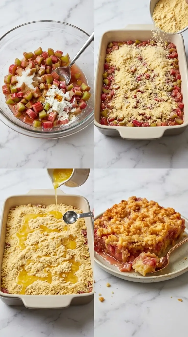 Rhubarb Dump Cake - Hidden Recipes