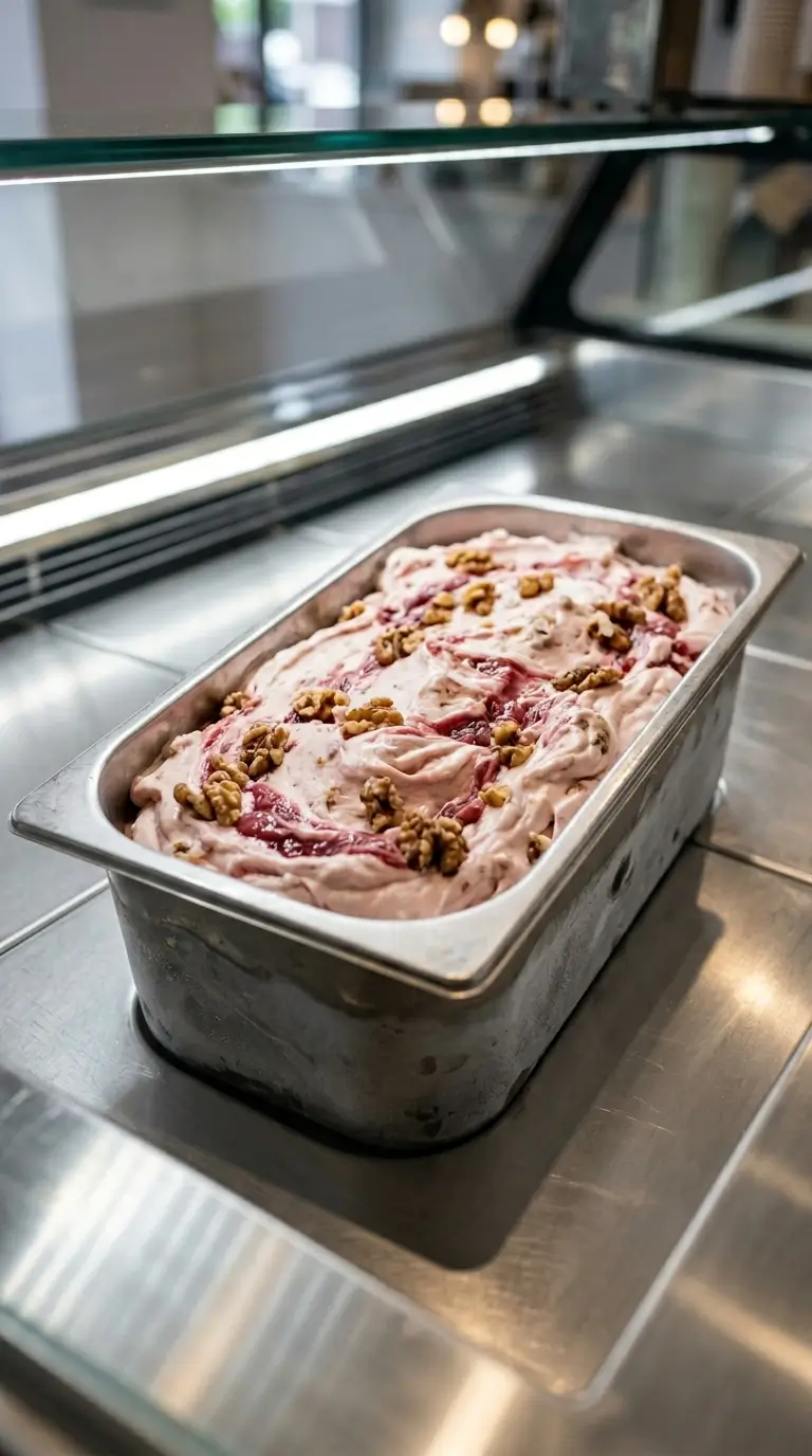 Rhubarb Maple Walnut Ice Cream - Hidden Recipes