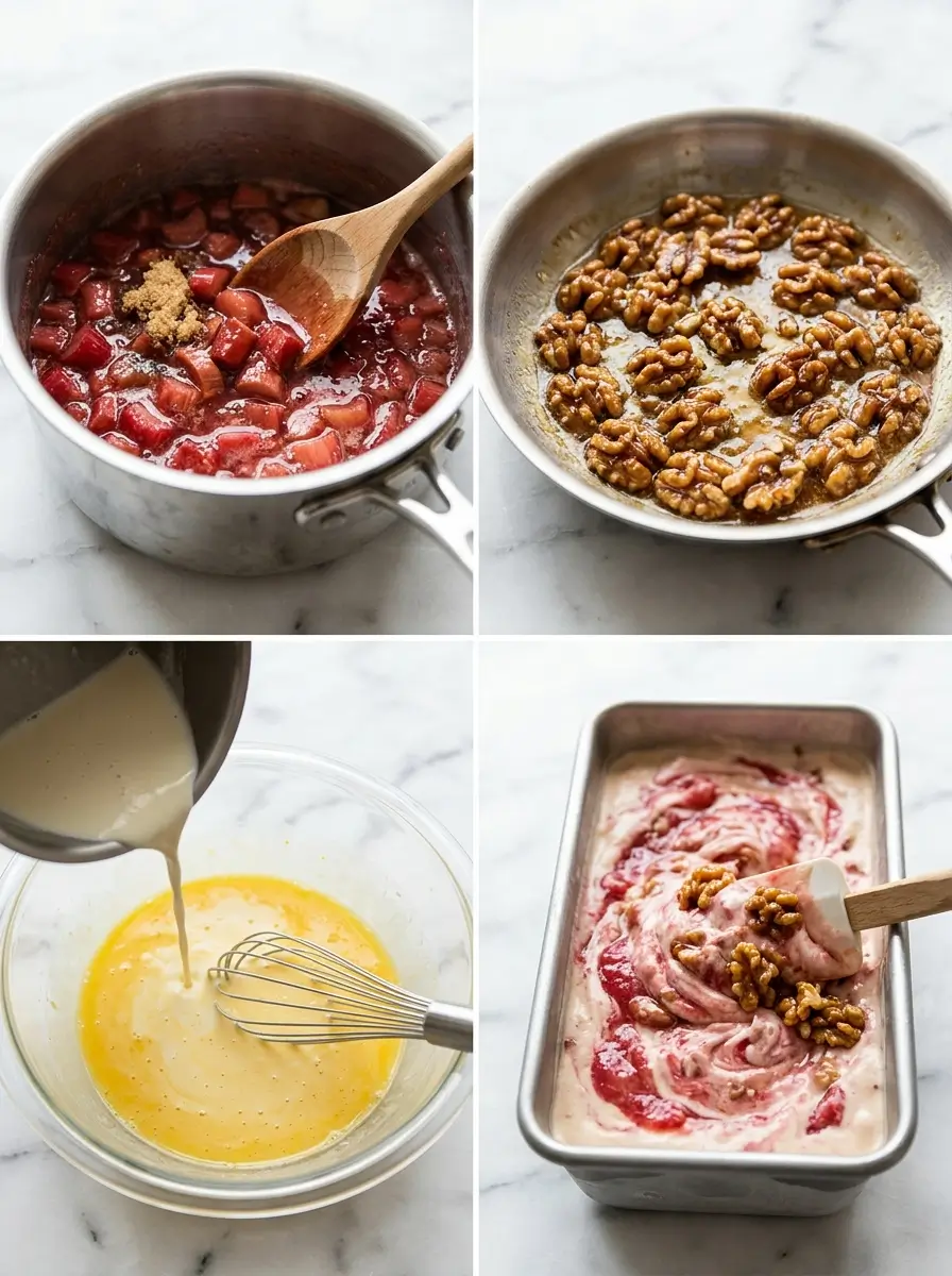 Rhubarb Maple Walnut Ice Cream - Hidden Recipes