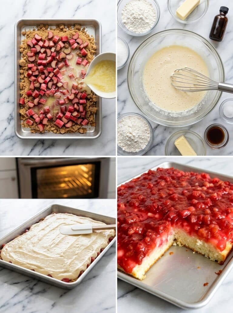 Rhubarb Upside Down Cake - Hidden Recipes