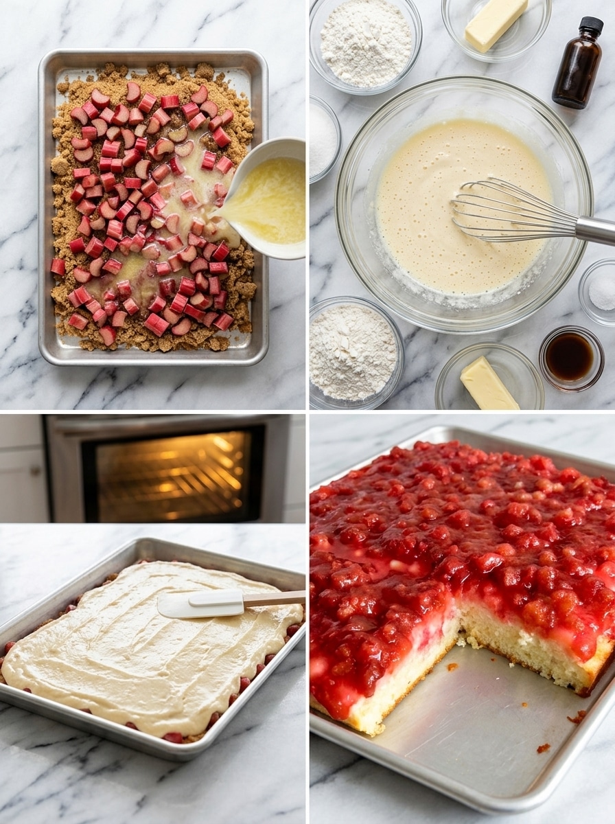 Rhubarb Upside Down Cake - Hidden Recipes