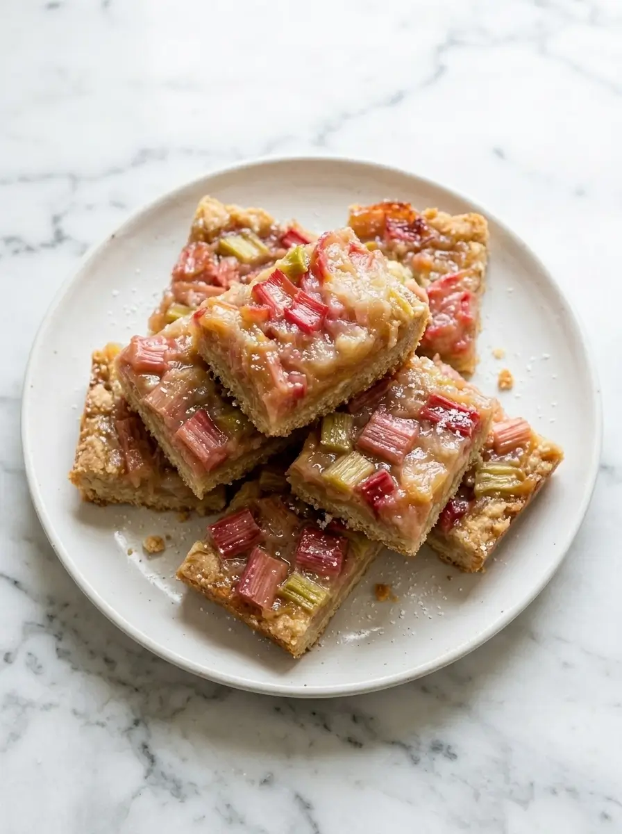 Rhubarb Shortbread Bars - Hidden Recipes