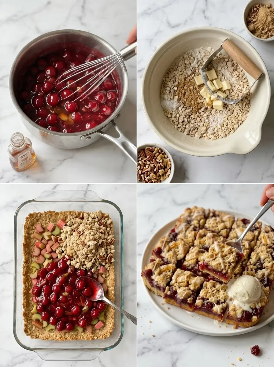 Rhubarb Crumble Jam Bars - Hidden Recipes