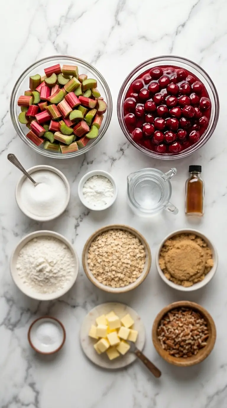 Rhubarb Cherry Crisp - Hidden Recipes
