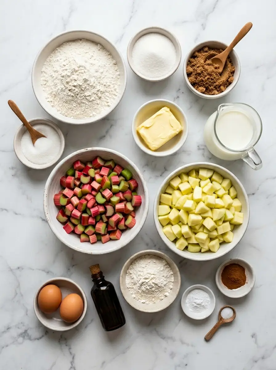 Apple Rhubarb Cake - Hidden Recipes