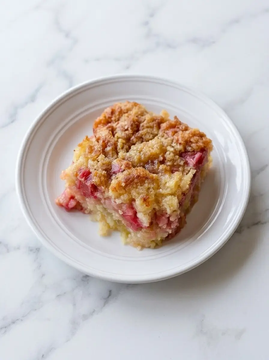 Old Fashioned Rhubarb Pudding Cake - Hidden Recipes