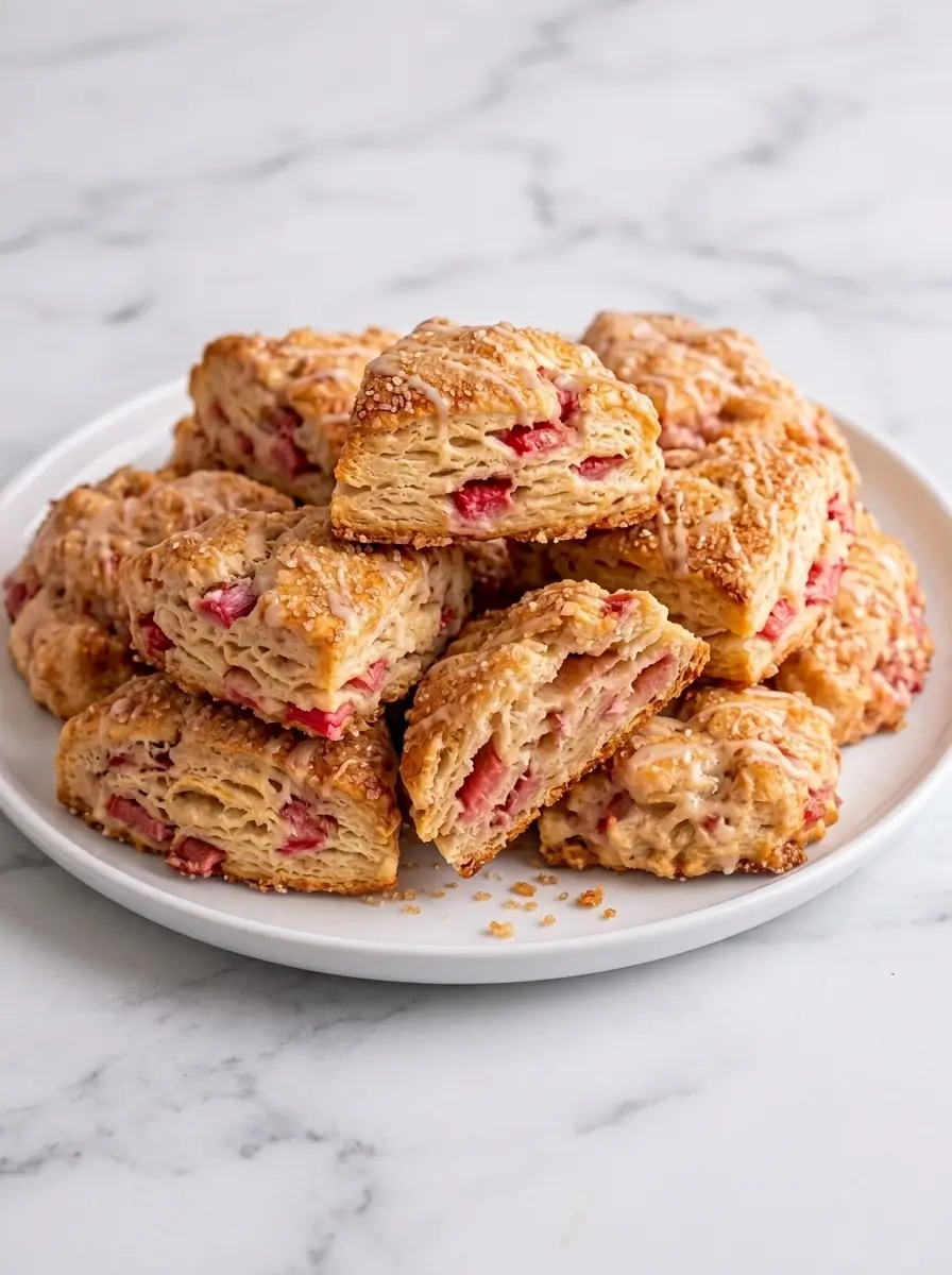 Old-Fashioned Flaky Rhubarb Scones - Hidden Recipes