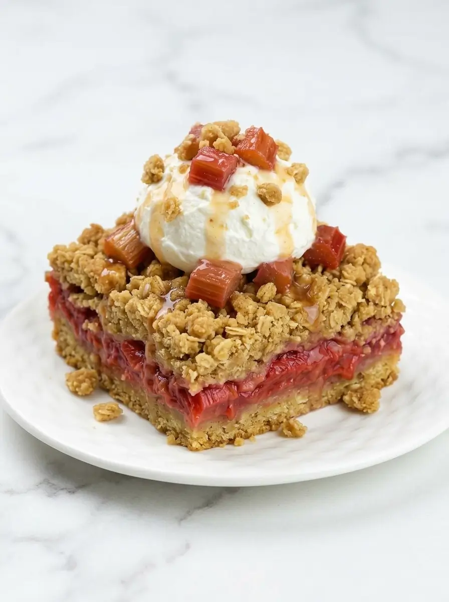 Old-Fashioned Lemon Rhubarb Shortbread with Lemon Glaze - Hidden Recipes