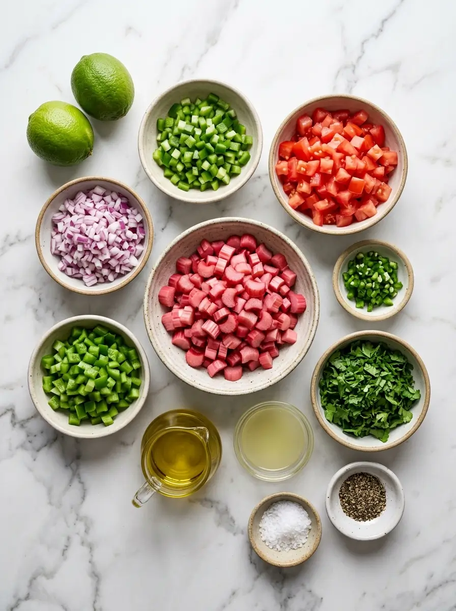 Fresh Rhubarb Pico de Gallo - Hidden Recipes